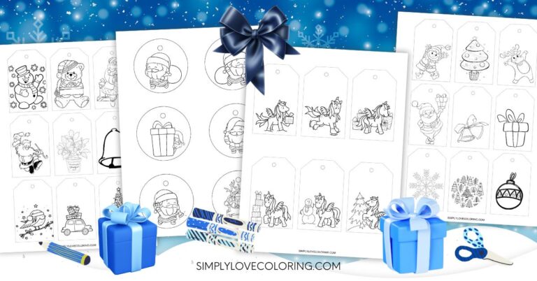 54 Christmas Gift Tag Coloring Pages (Free PDF Printables) - Simply ...