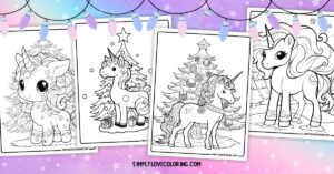 21 Christmas Unicorn Coloring Pages (Free PDF Printables) - Simply Love ...