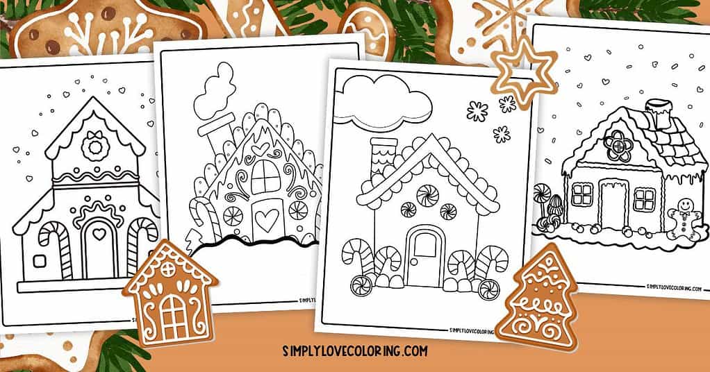 16 Gingerbread House Coloring Pages (Free PDF Printables) - Simply Love ...