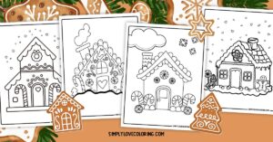 16 Gingerbread House Coloring Pages (Free PDF Printables) - Simply Love ...