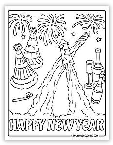 New Year's Coloring Pages (Free PDF Printables) - Simply Love Coloring
