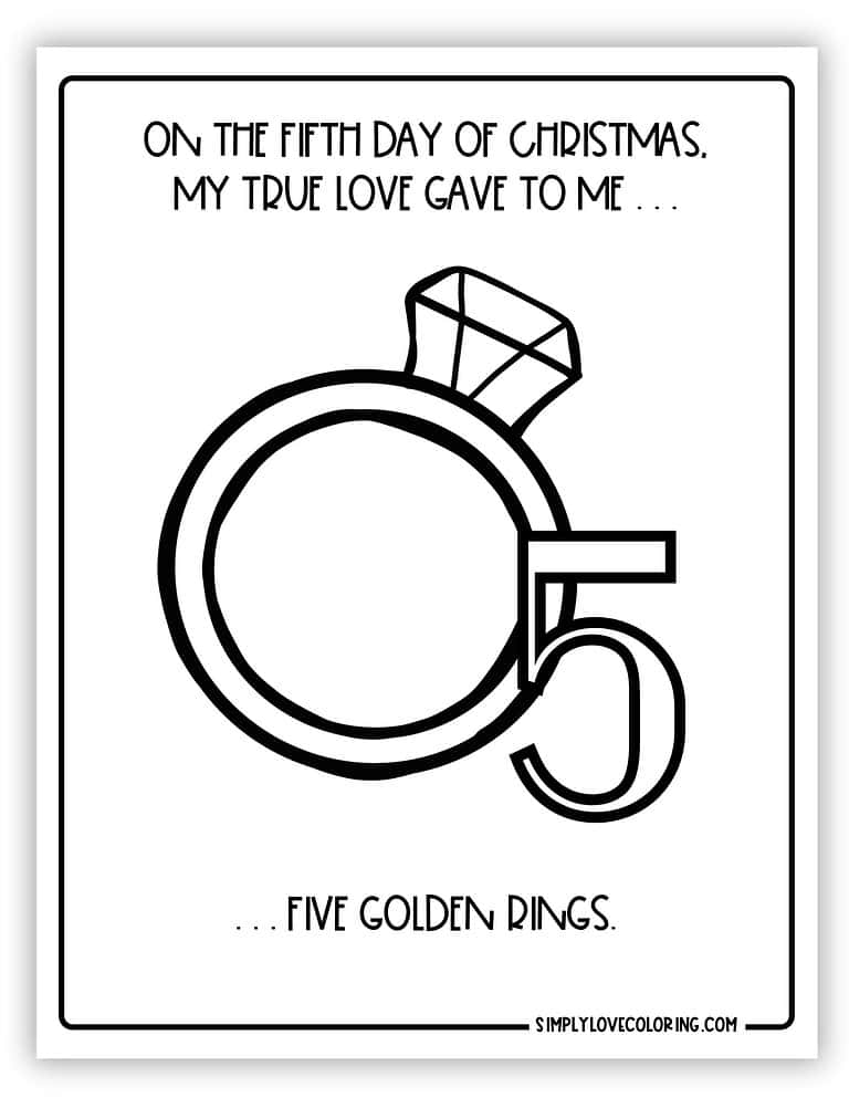 12 Days of Christmas Coloring Pages (Free PDF Printables) - Simply Love ...