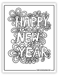 New Year's Coloring Pages (Free PDF Printables) - Simply Love Coloring
