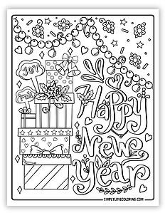 New Year's Coloring Pages (Free PDF Printables) - Simply Love Coloring