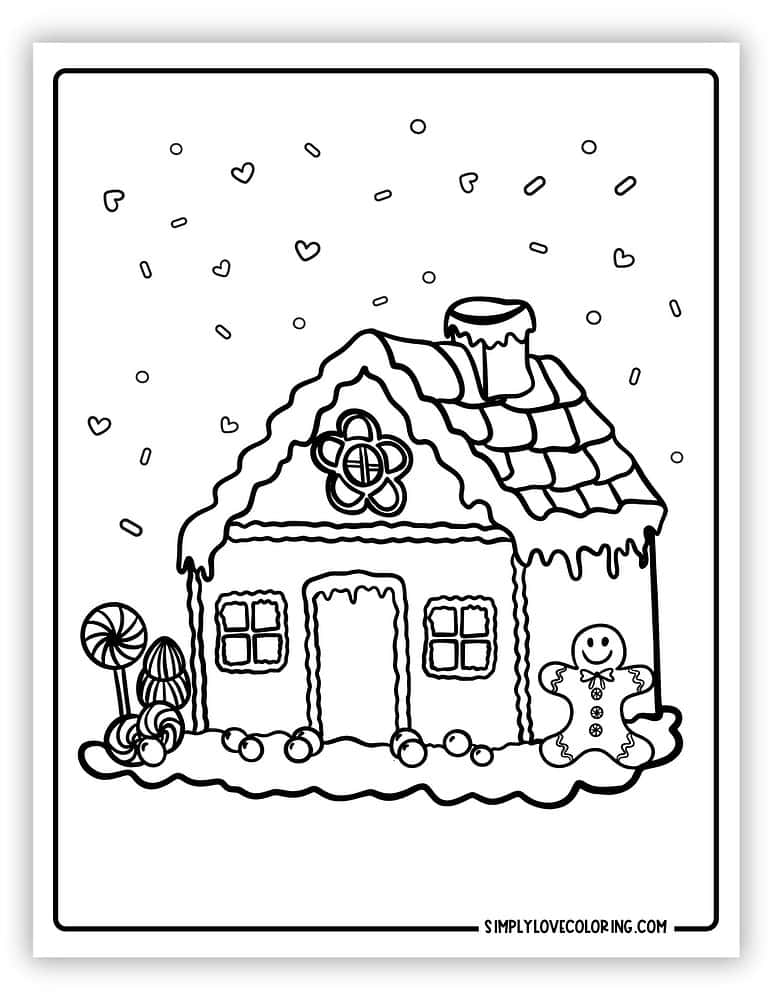 16 Gingerbread House Coloring Pages (Free PDF Printables) - Simply Love ...