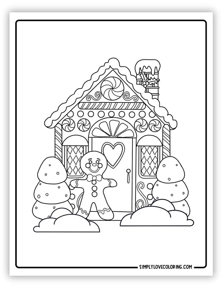 16 Gingerbread House Coloring Pages (Free PDF Printables) - Simply Love ...