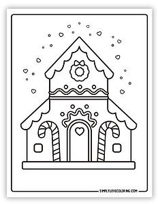 16 Gingerbread House Coloring Pages (Free PDF Printables) - Simply Love ...