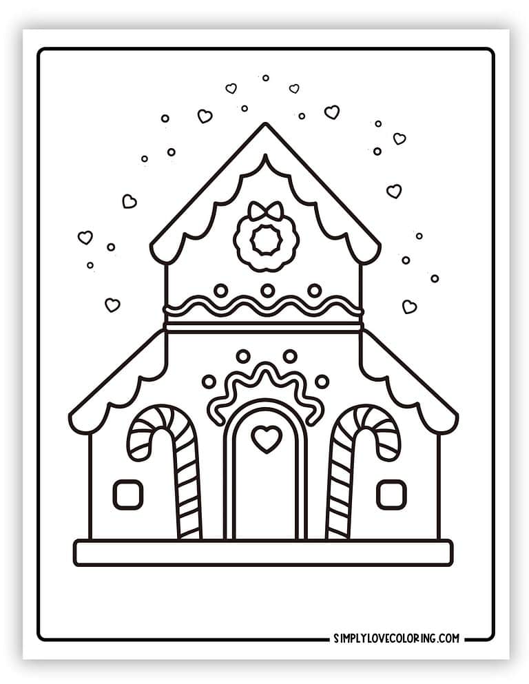 16 Gingerbread House Coloring Pages (Free PDF Printables) - Simply Love ...