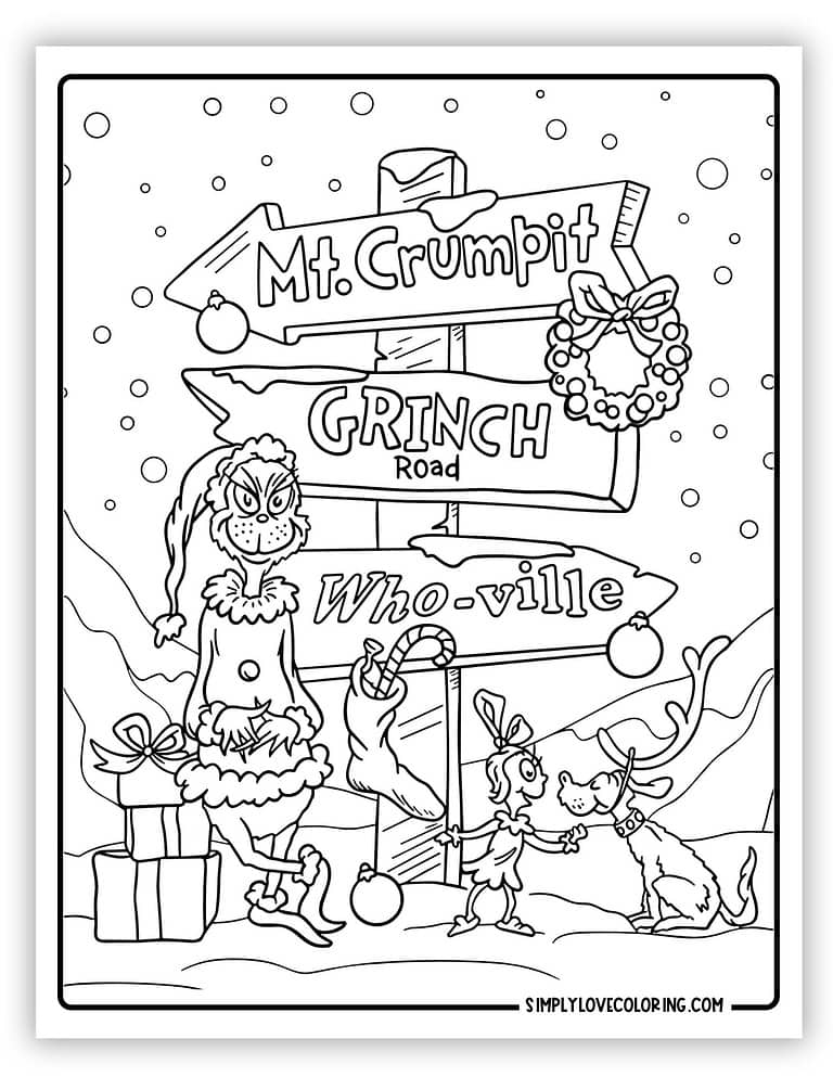 21 Grinch Christmas Tree Coloring Pages (Free PDF Printables) - Simply ...
