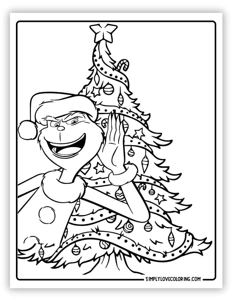 21 Grinch Christmas Tree Coloring Pages (Free PDF Printables) - Simply ...