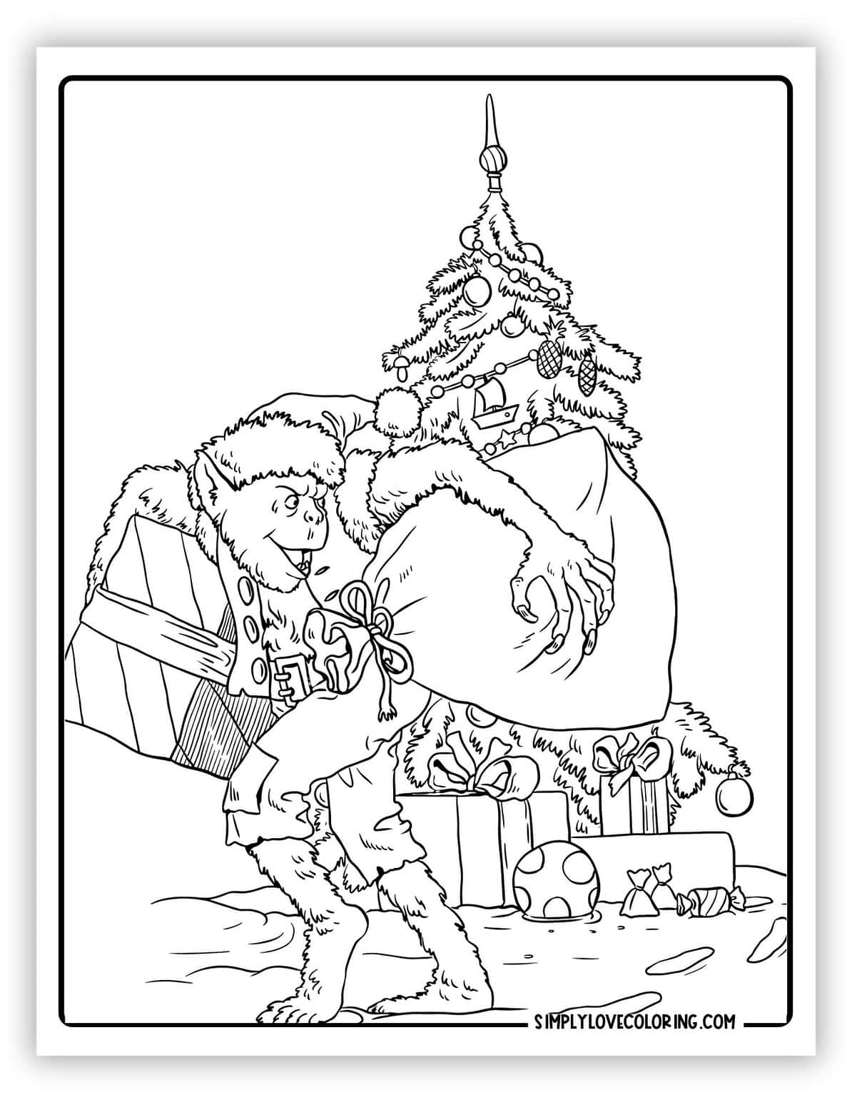 21 Grinch Christmas Tree Coloring Pages (Free PDF Printables) - Simply ...