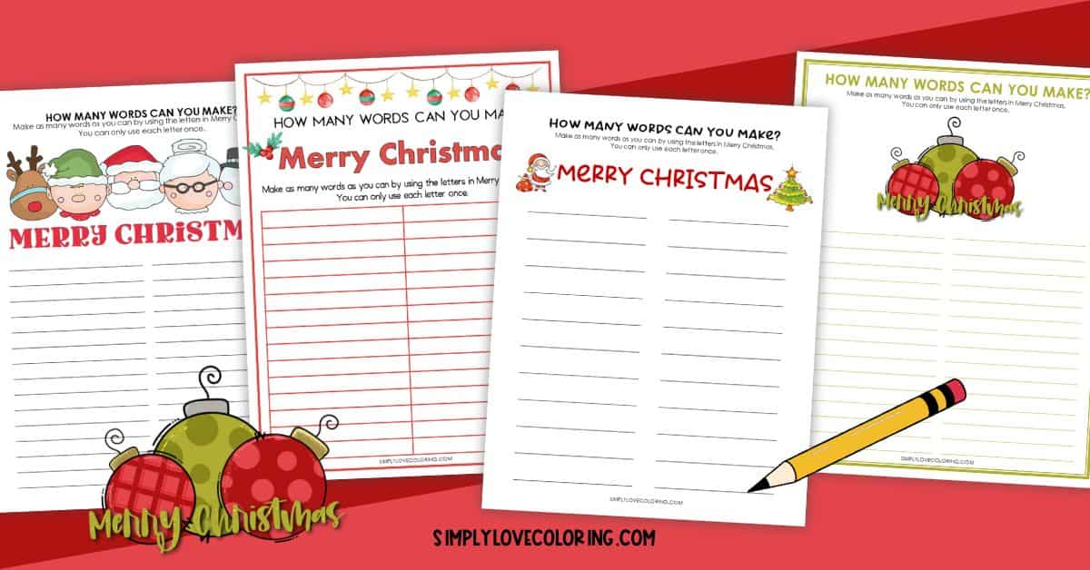 How Many Words Can You Make From Merry Christmas? (Free PDF Printables ...