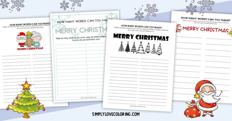 How Many Words Can You Make From Merry Christmas? (Free PDF Printables ...