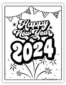 New Year's Coloring Pages (Free PDF Printables) - Simply Love Coloring