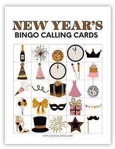 New Year's Bingo (Free PDF Printables) - Simply Love Coloring