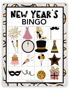 New Year's Bingo (Free PDF Printables) - Simply Love Coloring