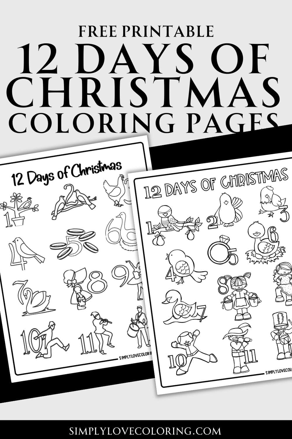 12 Days of Christmas Coloring Pages (Free PDF Printables) - Simply Love ...
