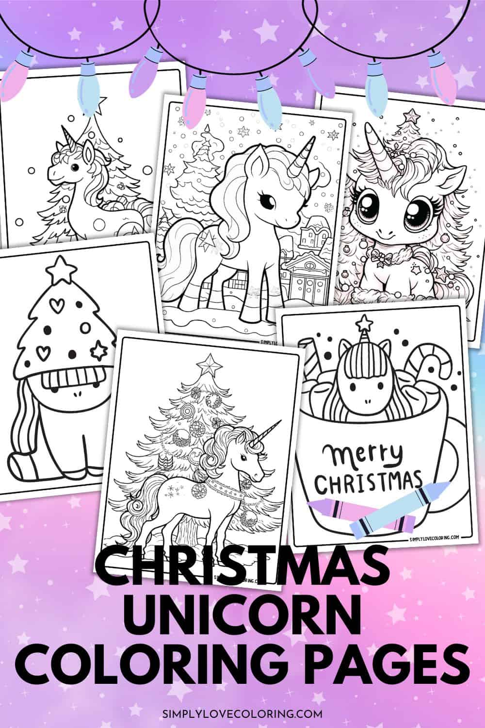21 Christmas Unicorn Coloring Pages (Free PDF Printables) - Simply Love ...