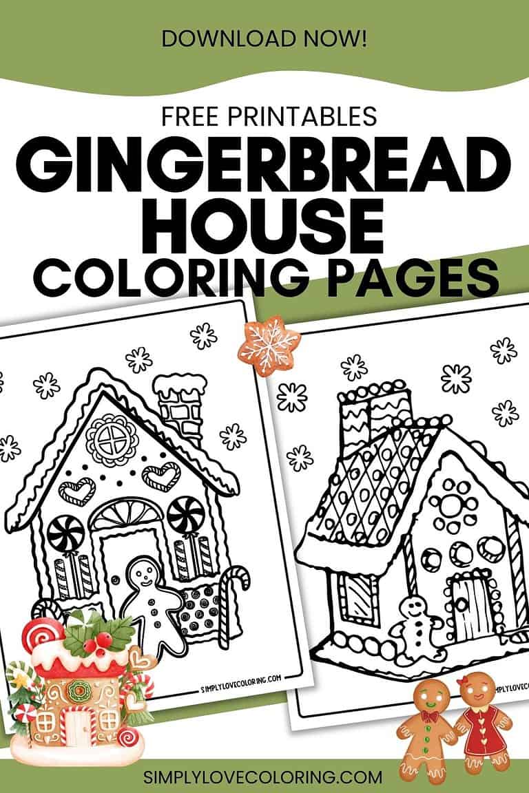 16 Gingerbread House Coloring Pages (Free PDF Printables) - Simply Love ...