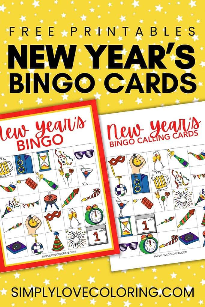 New Year's Bingo (Free PDF Printables) - Simply Love Coloring