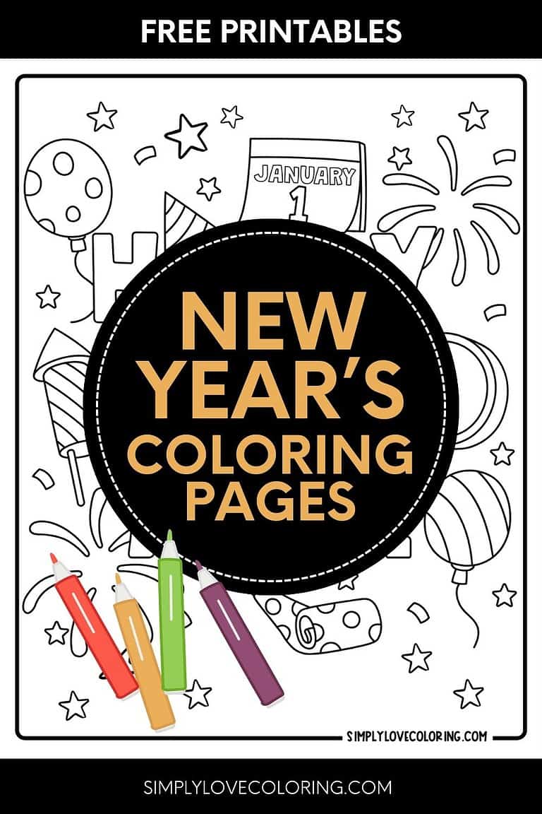 New Year's Coloring Pages (Free PDF Printables) - Simply Love Coloring