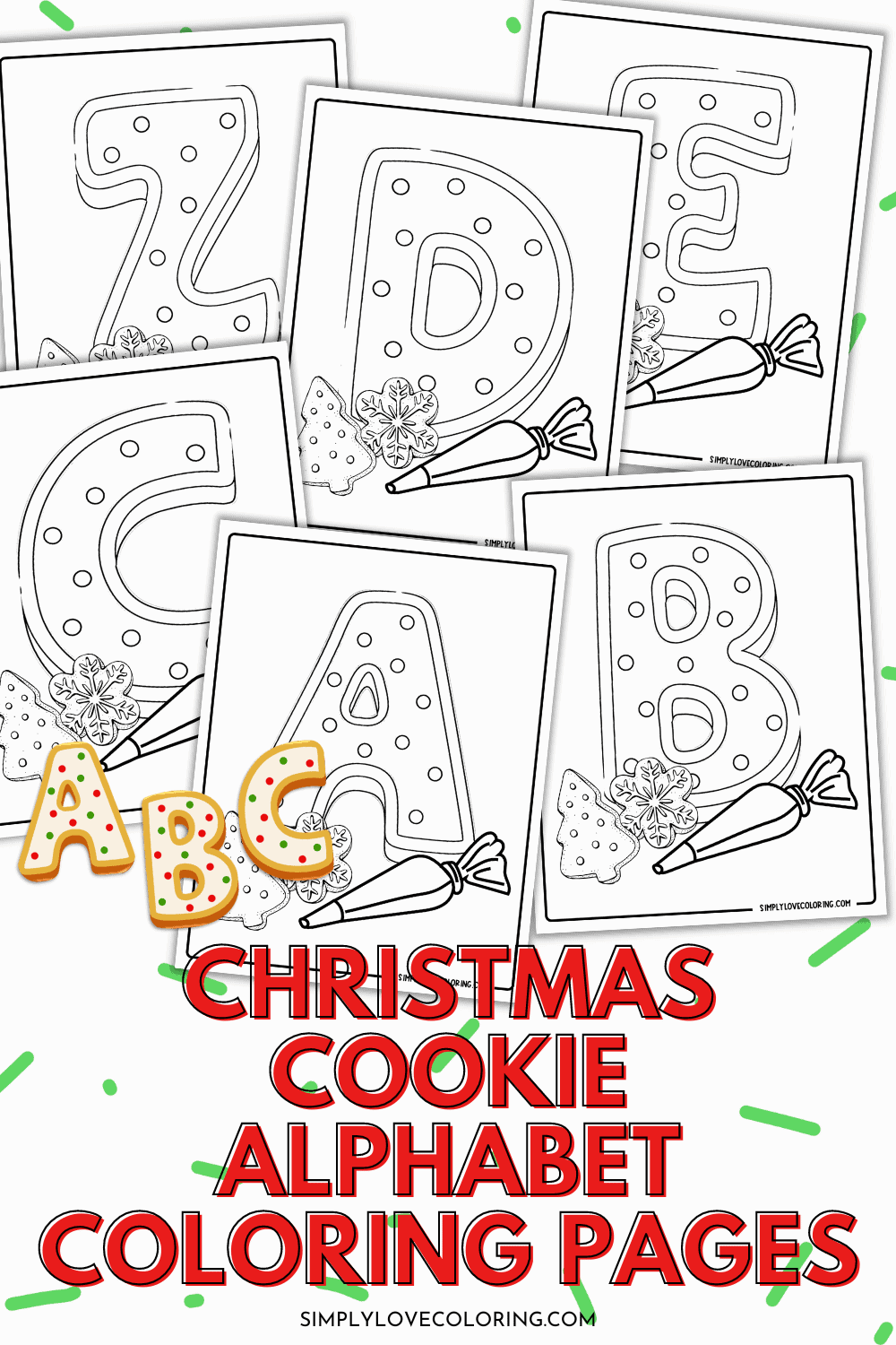Christmas Cookie Alphabet Coloring Pages (Free PDF Printables) - Simply ...
