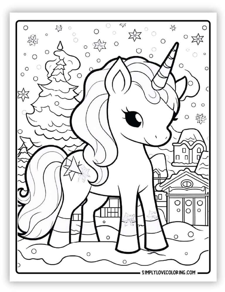 21 Christmas Unicorn Coloring Pages (Free PDF Printables) - Simply Love ...