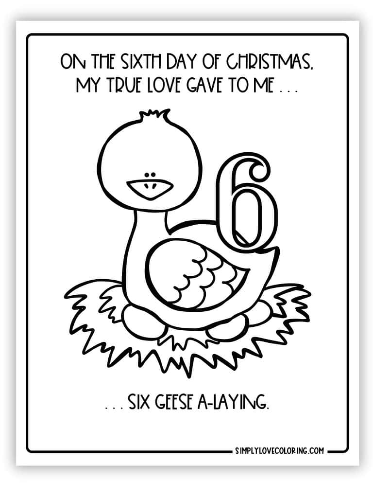 12 Days of Christmas Coloring Pages (Free PDF Printables) - Simply Love ...