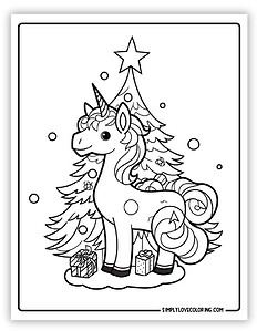 21 Christmas Unicorn Coloring Pages (Free PDF Printables) - Simply Love ...