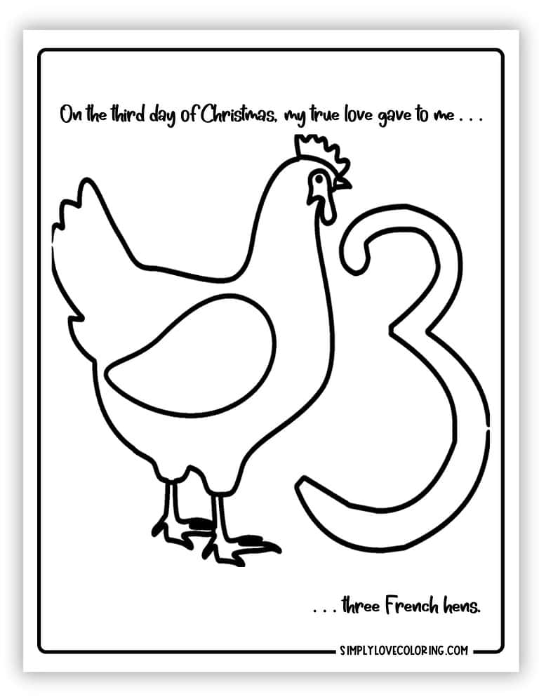 12 Days of Christmas Coloring Pages (Free PDF Printables) - Simply Love ...