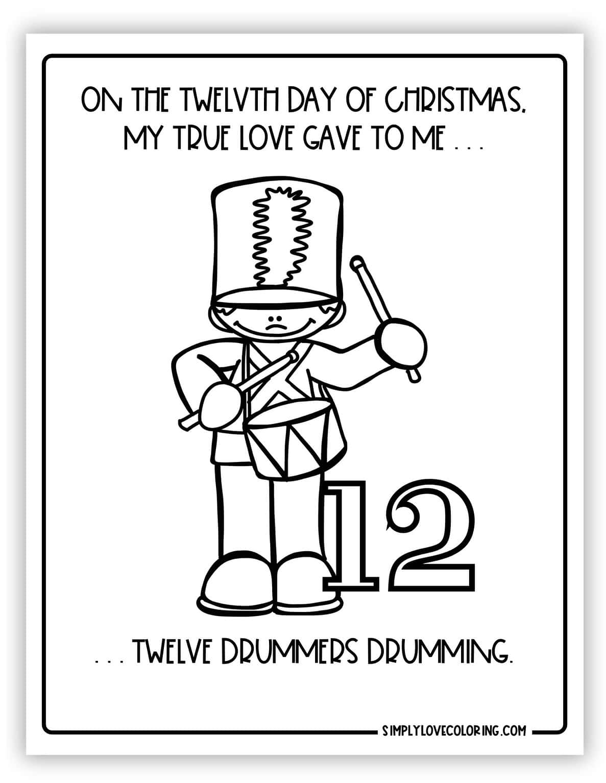 12 Days of Christmas Coloring Pages (Free PDF Printables) - Simply Love ...