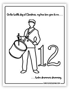 12 Days of Christmas Coloring Pages (Free PDF Printables) - Simply Love ...