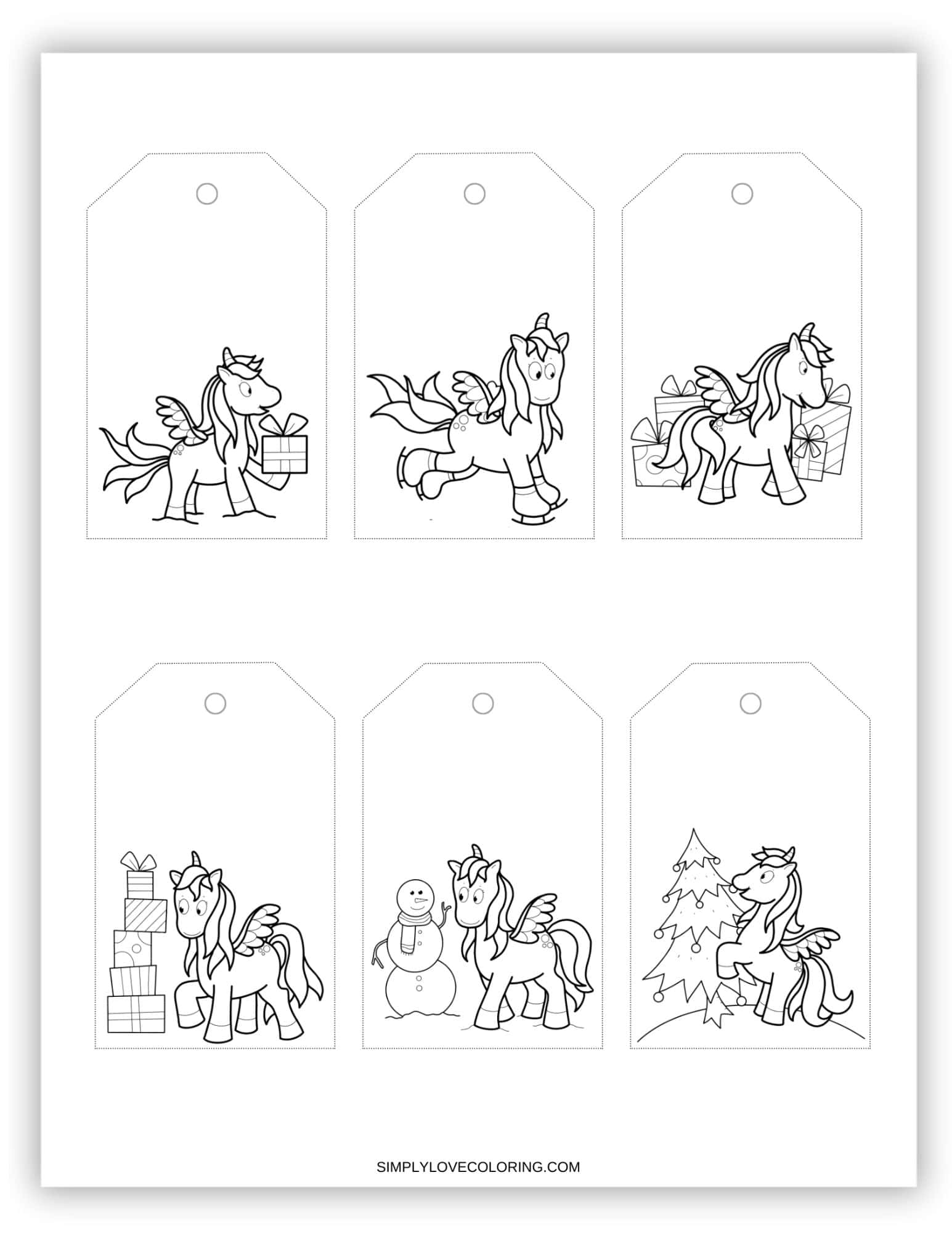 54 Christmas Gift Tag Coloring Pages (Free PDF Printables) – Simply ...