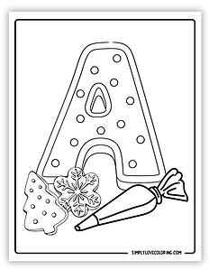 Christmas Cookie Alphabet Coloring Pages (Free PDF Printables) - Simply ...