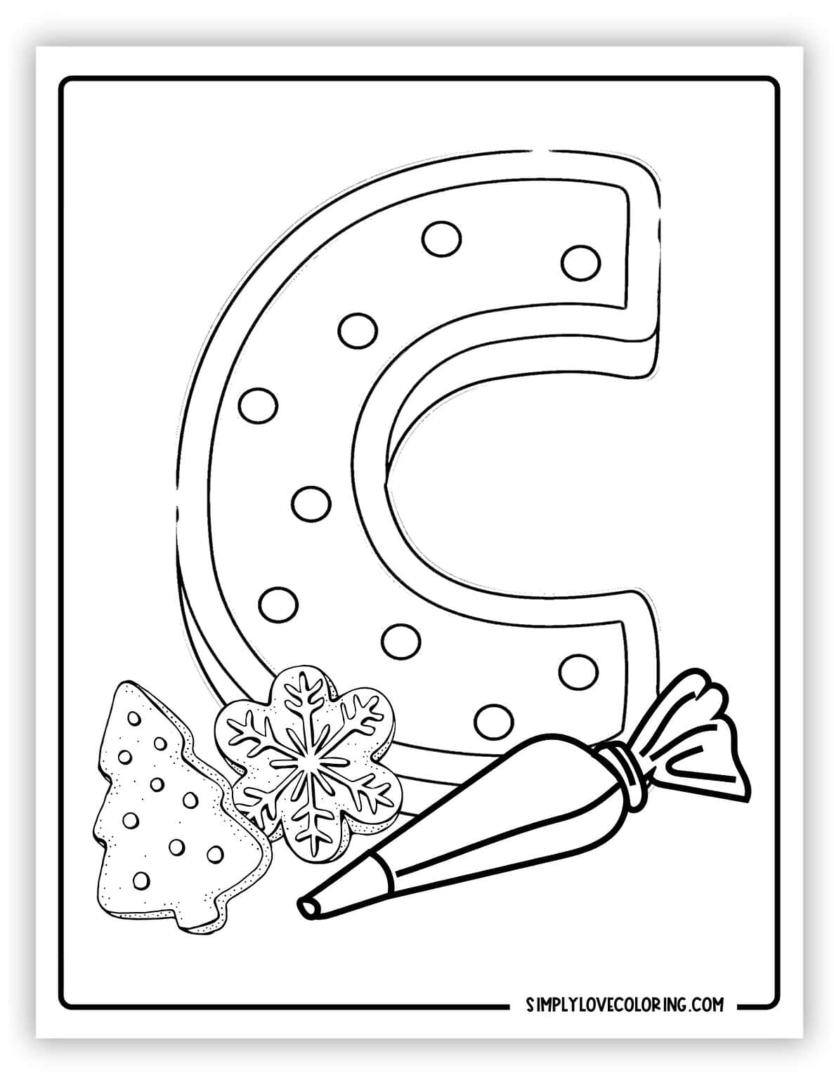 Christmas Cookie Alphabet Coloring Pages (Free PDF Printables) - Simply ...