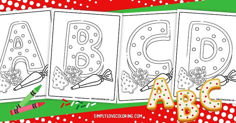Christmas Cookie Alphabet Coloring Pages (Free PDF Printables) - Simply ...