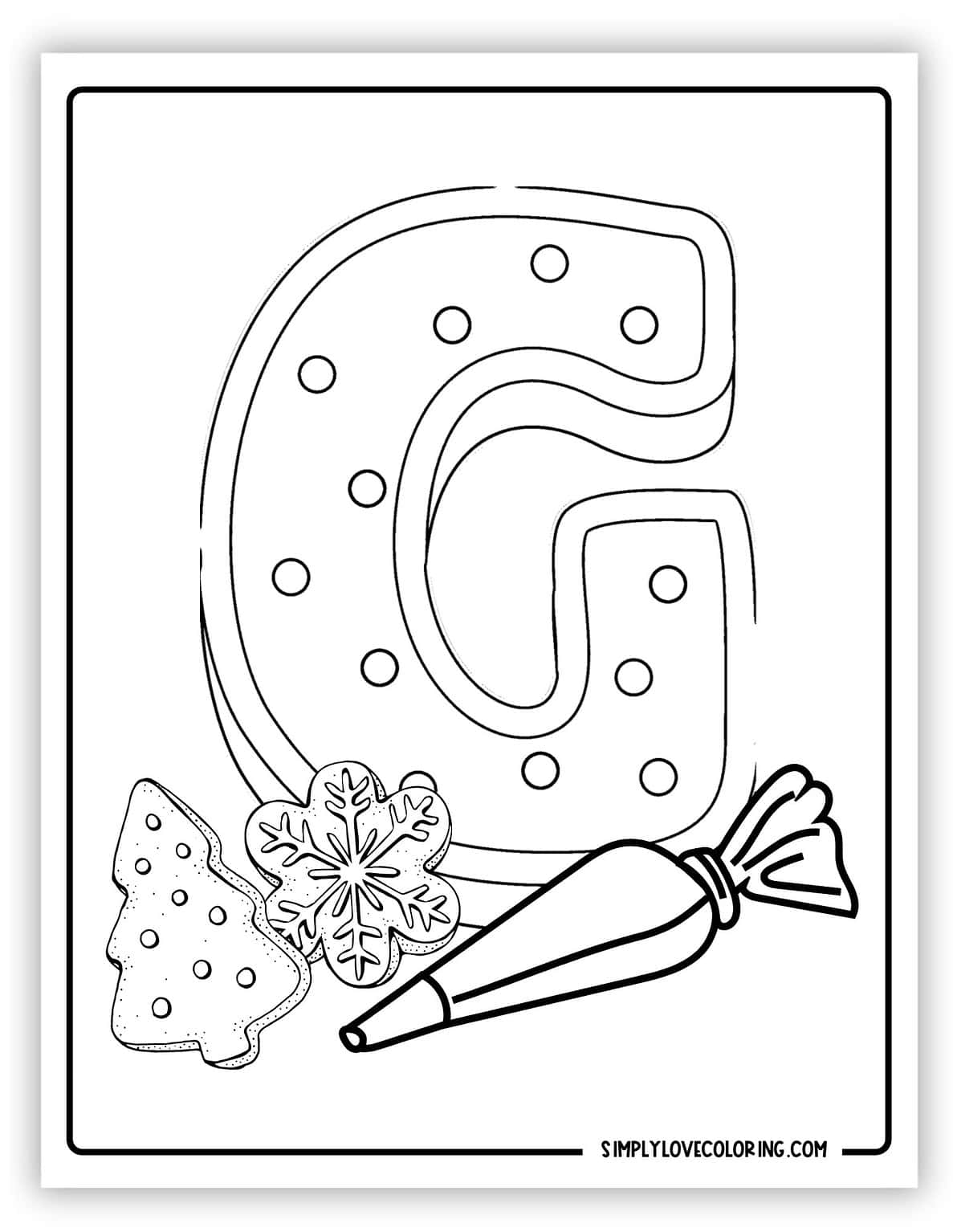 Christmas Cookie Alphabet Coloring Pages (Free PDF Printables) - Simply ...