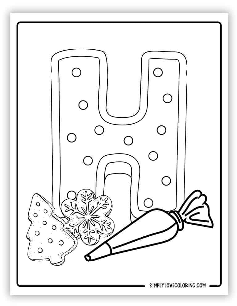 Christmas Cookie Alphabet Coloring Pages (Free PDF Printables) - Simply ...