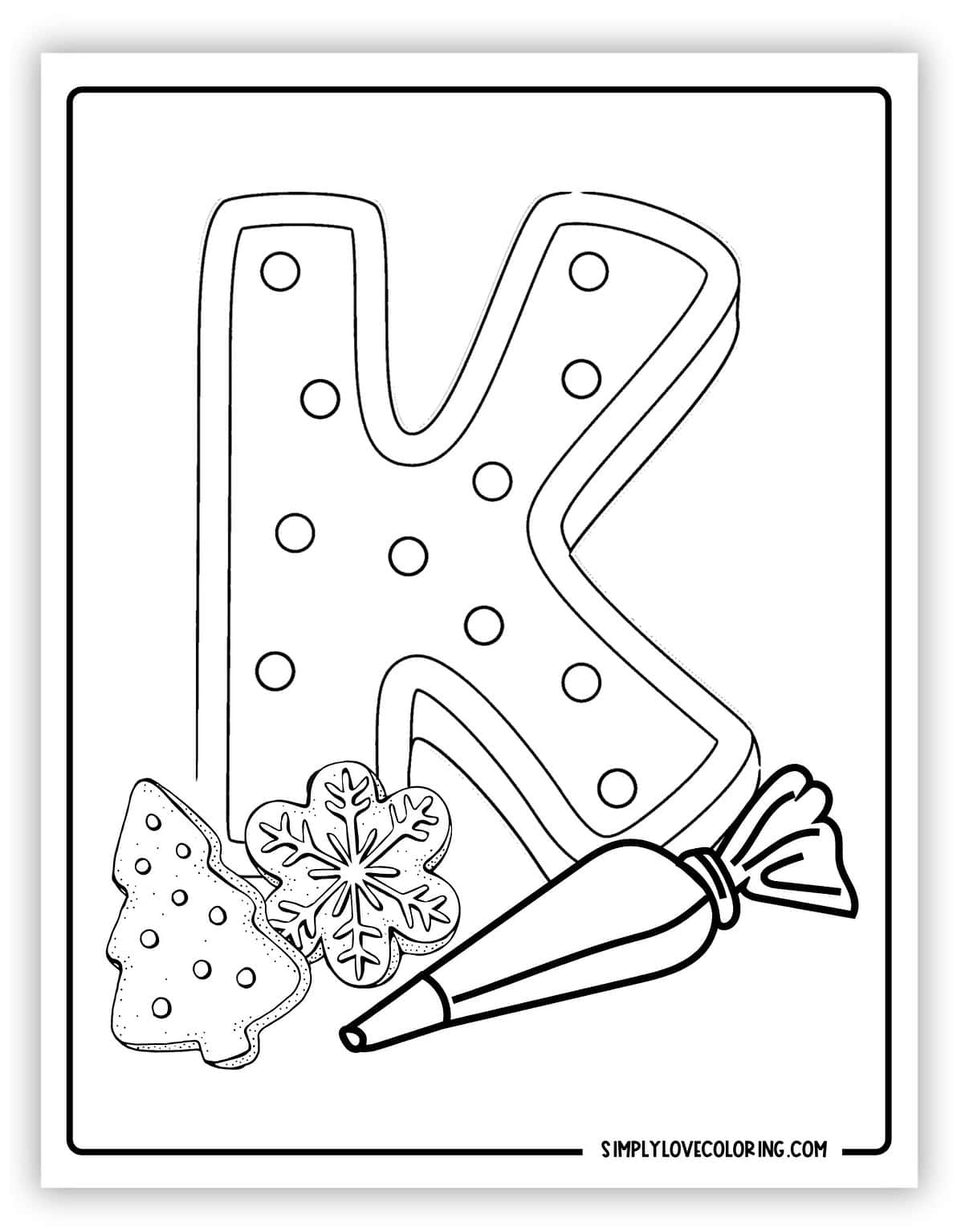 Christmas Cookie Alphabet Coloring Pages (Free PDF Printables) - Simply ...