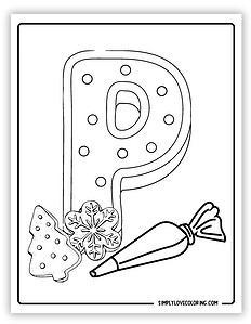 Christmas Cookie Alphabet Coloring Pages (Free PDF Printables) - Simply ...
