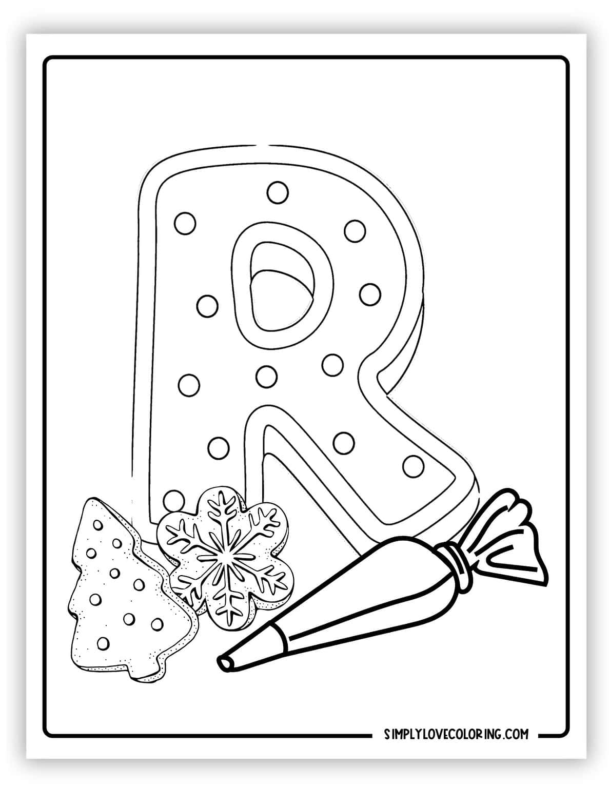 Christmas Cookie Alphabet Coloring Pages (Free PDF Printables) - Simply ...
