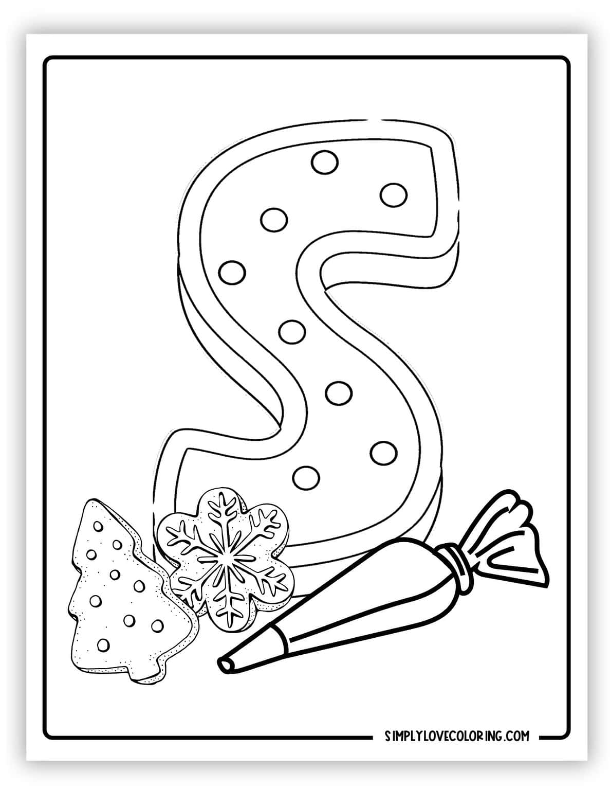 Christmas Cookie Alphabet Coloring Pages (Free PDF Printables) - Simply ...