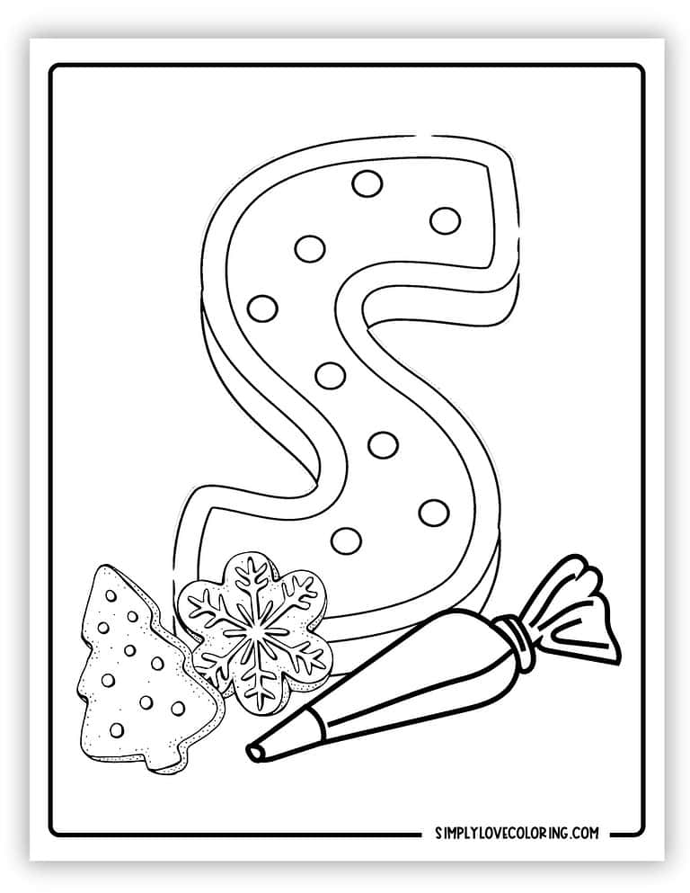 Christmas Cookie Alphabet Coloring Pages (Free PDF Printables) - Simply ...