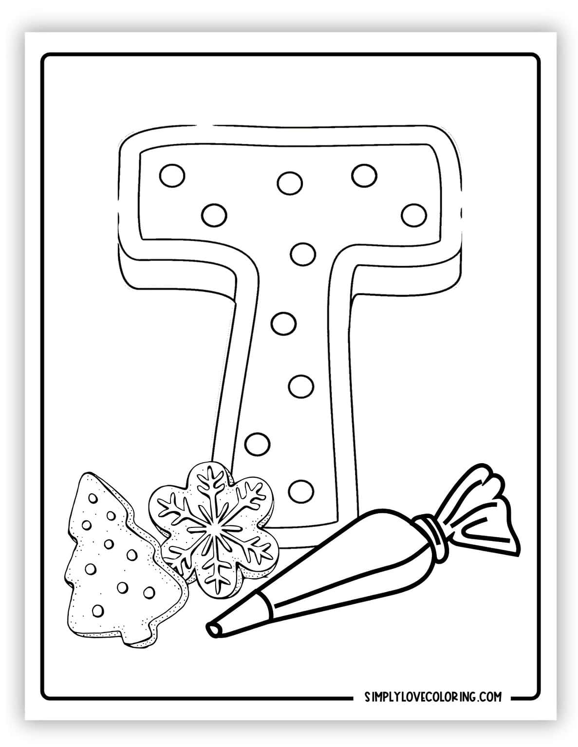Christmas Cookie Alphabet Coloring Pages (Free PDF Printables) - Simply ...