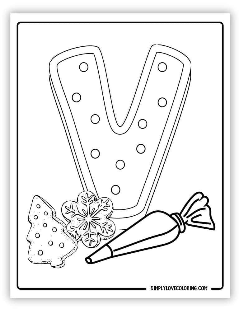 Christmas Cookie Alphabet Coloring Pages (Free PDF Printables) - Simply ...