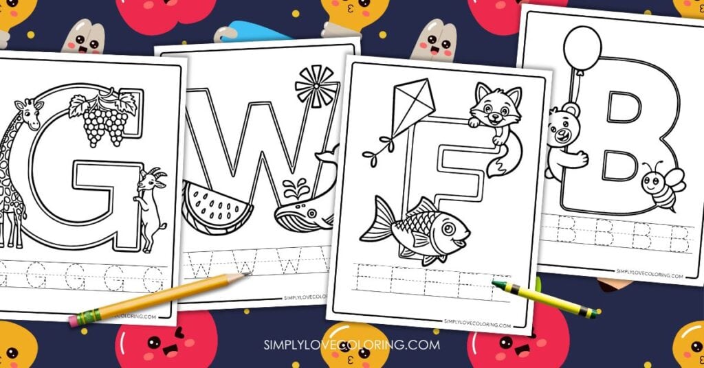 Alphabet Tracing Coloring Pages (Free PDF Printables) - Simply Love ...