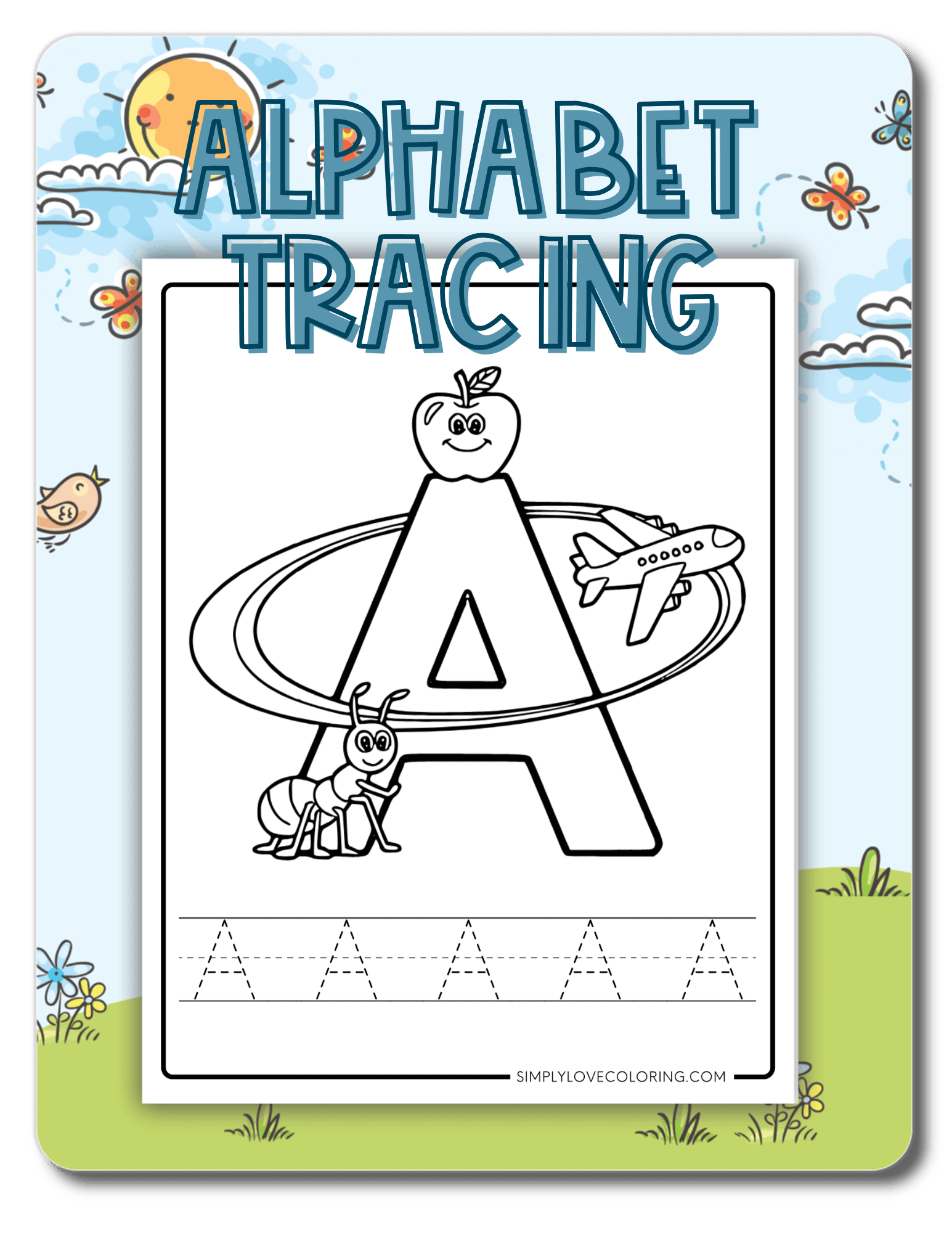 Alphabet Tracing Coloring Pages (Free PDF Printables) - Simply Love ...