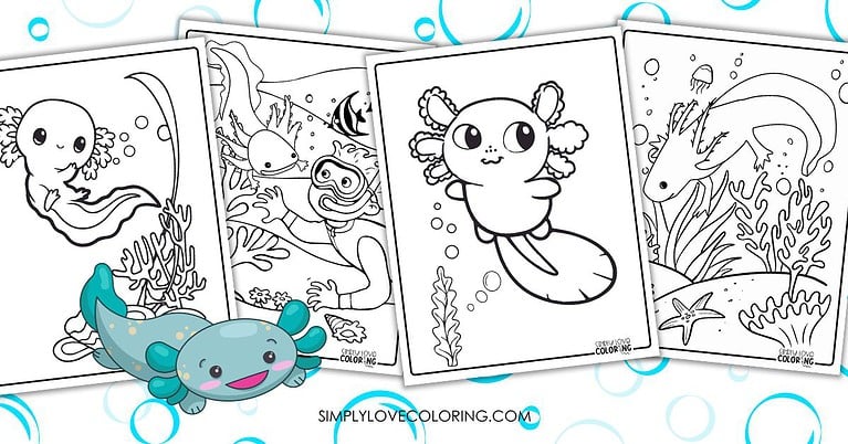 27 Axolotl Coloring Pages (Free PDF Printables) - Simply Love Coloring