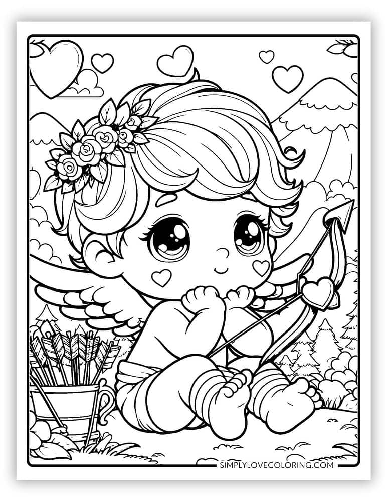 22 Cupid Coloring Pages (Free PDF Printables) - Simply Love Coloring