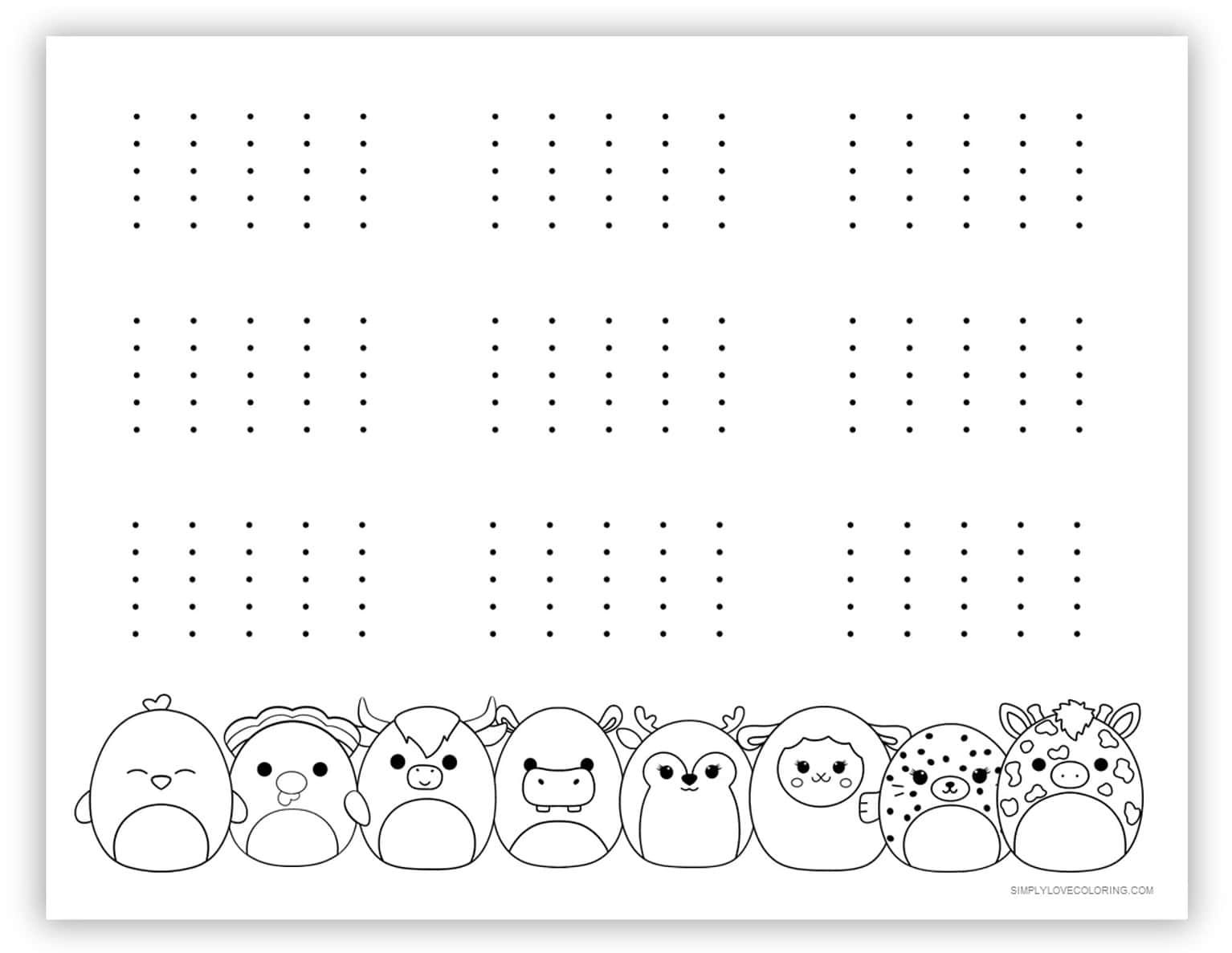 Squishmallow Activity Mats (Free PDF Printables) - Simply Love Coloring